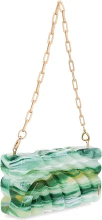 Cult Gaia Womens Aura Clutch Bag Green Acrylic