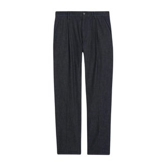 Aspesi Homme, Pantalons, Bleu, Taille: L Pantalone Mono Pince Denim Leggero
