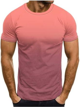 Generic T-shirt &agrave; col rond pour homme, l&eacute;ger, d&eacute;contract&eacute;, &eacute;l&eacute;gant, extensible, confortable, respirant, basique &agrave; manches courtes, chemise de course &agrave; pied et
