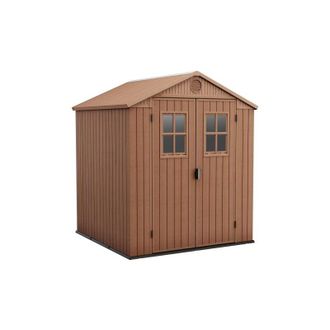 Keter Darwin maison deux portes en resine effet bois avec sol 190x183x221 cm charge maximale sur le toit 75 kg/m2 - Keter