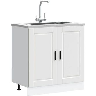 vidaXL Sp&uuml;lenunterschrank Porto Wei&szlig; 80x46x81,5 cm Holzwerkstoff Vidaxl