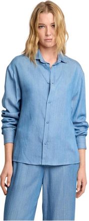 Kocca Femme, Blouses et Chemises, Bleu, Taille: 36 FR Blouse de soir&eacute;e chic &agrave; manches longues