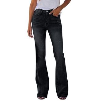 Generic Jean skinny pour femme - Taille haute - Vintage - Jambes larges - Coupe ajust&eacute;e - Pantalon de loisirs avec poches - Pantalon Bootleg - Jean stretch sk