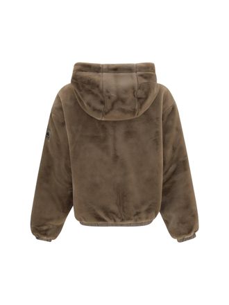 Moose Knuckles Womens Reversible Hoodie Eaton Bunny Ashen Ashen-Ashen Outer: Faux Fur Sweatshirts Ashen/ashen Sweater