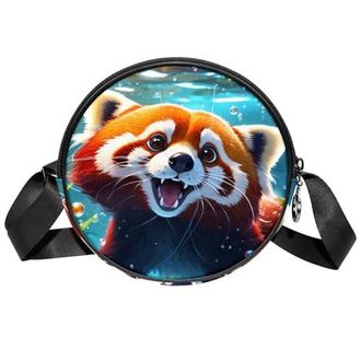 Generic Sac &agrave; bandouli&egrave;re rond rond pour femme, petit sac &agrave; bandouli&egrave;re sous-marin avec fermeture &eacute;clair et bretelles r&eacute;glables