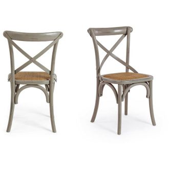 Hellin Hellin - Chaises bistrot en rotin (lot de 2) - estaminet