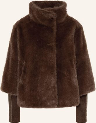 Rino&Pelle Rino & Pelle Kunstfell-Jacke Im Materialmix braun