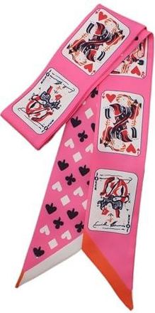 Generic &Eacute;charpe imprim&eacute;e europ&eacute;enne pour femme - Accessoire polyvalent pour cheveux et poign&eacute;e de sac, rose, 88x5cm