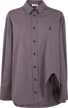 The Attico Femme, Chemises, Brun, Taille: 32 FR Chemise Boutonn&eacute;e D&eacute;contract&eacute;e avec D&eacute;tail de Avant