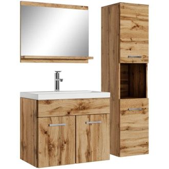 Badplaats Badplaats - Meuble de salle de bain Montreal - 60 cm - Ch&ecirc;ne - Armoire rangement