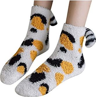Generic Chaussettes Chaudes Femme Chaussettes Thermiques Femme Pour Int&eacute;rieur/Ext&eacute;rieur Hiver Moelleuses Dessin Anim&eacute;, Polaire &Eacute;paisse, Id&eacute;ales Comme Cadeau O