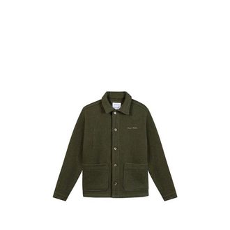 Maison Labiche Veste droite col classique en laine m&eacute;lang&eacute;e