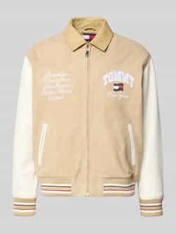 Tommy Jeans Relaxed Fit College-Jacke aus echtem Leder