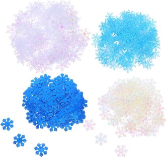 Valiclud 700 St&uuml;cke Schneeflocken-konfetti Weiss und Blau Weiss Blau f&uuml;r Weihnachten Hochzeiten Partys Festdekoration aus Kunststoff