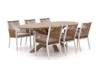 Manifesto Furniture Manifesto Rivola/ROUGH-Y Ellips 200cm dining tuinset 7-delig