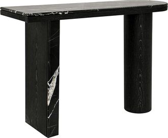 Vente-Unique Konsole aus Marmor und MDF - Schwarz - LOUNARCA