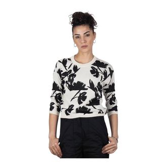 Alessia Santi Gemusterter Baumwollpullover - 3/4 &Auml;rmel - - Knitwear - Damen - Mehrfarbig - S