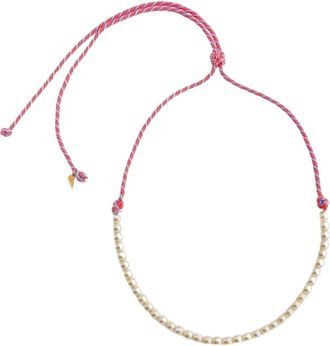 Forte_Forte Femme, Accessoires, Multicolore, Taille: ONE Size Collier Cordon Tress&eacute; avec Perles en Verre