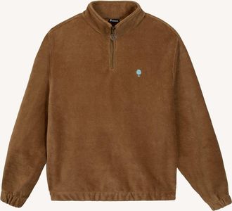 Faguo Sweat zipp&eacute; camel coton et tencel - AMBOISE