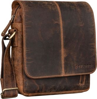 STILORD Matt Ledertasche M&auml;nner klein Vintage Umh&auml;ngetasche Schultertasche Herrentasche f&uuml;r 9,7 Zoll iPads Tablet Herrenhandtasche Messenger Bag Echtes Leder,