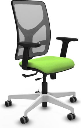 Piqueras y Crespo Atmungsaktiver B&uuml;rostuhl mit 2D-Armlehnen, h&ouml;henverstellbare Lendenwirbelst&uuml;tze, ausgestattet mit Syncro/Traslack und Schneideschaum, Grau/Pistazie