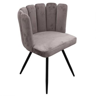 The Home Deco Factory The Home Deco Factory - Chaise Ariel Velours Gris Home Deco Factory