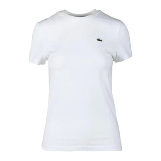 Lacoste Coton &Eacute;lasthanne T-shirt - Femme - Tops - Blanc - Taille: 38 FR