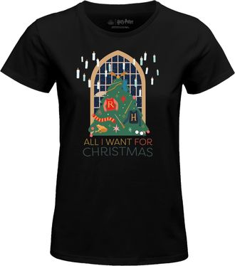 Harry Potter Damen wohapomts344 T-Shirt, Schwarz, XXL