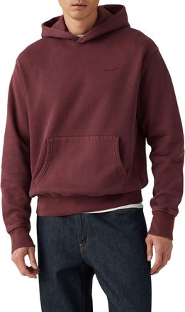 Levi's Herren Authentic Hoodie Garment Dye Tawny Port Red XL