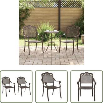 vidaXL Vintage Stuhl - Gartenstuhl 2 pcs Bronze 55 x 55 x 92,5cm Aluminium