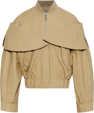 Ganni Femme, Vestes, Beige, Taille: 38 FR Veste en coton