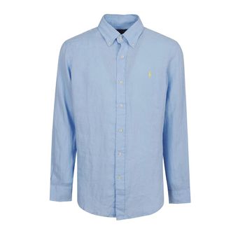 Ralph Lauren Homme, Chemises, Bleu, Taille: XL Chemise en lin coupe sur mesure