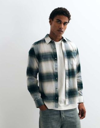 Lee chemise de travail &agrave; carreaux boutonn&eacute;e verte et blanche