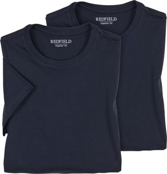 Redfield Twin Pack T-Shirt Bleu foncé surdimensionné, XL Groesse S-14XL:6XL