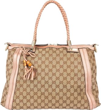 Gucci Crossbody Bags - Gucci GG Monogram Bamboo Handbag - Gr. unisize - in Braun - f&uuml;r Damen