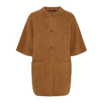 BTF-CPH Btfcph - Gilet en poil de raton laveur et cachemire doux - Femme - Pulls - Brun - Taille: 38 FR