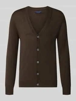 Christian Berg Cardigan aus Woll-Mix mit V-Ausschnitt