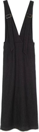 Alysi Femme, Robes, Noir, Taille: 40 FR Robe sans manches &agrave; rayures en laine