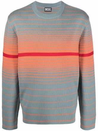 Diesel pull &agrave; rayures - Gris