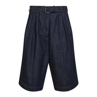 Dries Van Noten Femme, Shorts, Bleu, Taille: 42 FR Belted Denim Shorts