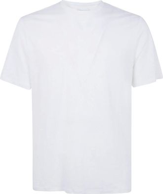 Majestic Filatures Homme, Tops, Blanc, Taille: XL Pull Ras du Cou Manches Courtes Couleur Unie