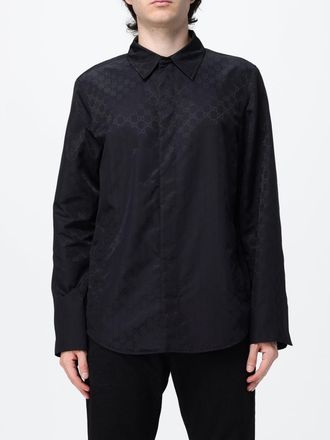 Gucci Chemise &agrave; manches longues en m&eacute;lange de soie &agrave; motif Monogram GG