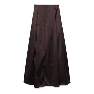 Genny Brauner Satin Maxirock - - Skirts - Damen - Braun - S