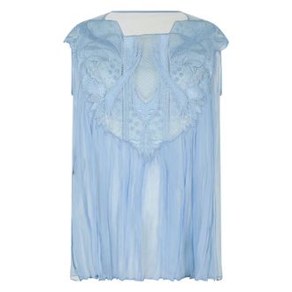 Alberta Ferretti Femme, Tops, Bleu, Taille: 42 FR Blouse avec broderie