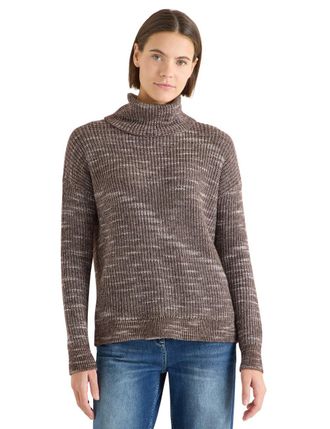 Cecil Space Dye Rollkragenpullover urban Taupe Melange XXL