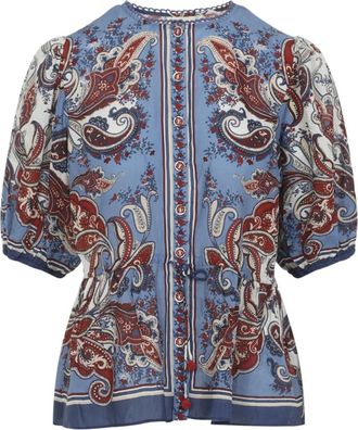 Farm Rio Farm Rio, Femme, Blouses et Chemises, Multicolore, Taille: 38 FR Blouse &Eacute;charpe Paisley