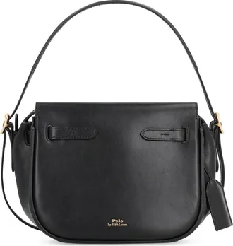 Polo Ralph Lauren Mini Lederhandtasche mit Logo-Anh&auml;nger - - Bags - Damen - Schwarzk - ONE SIZE