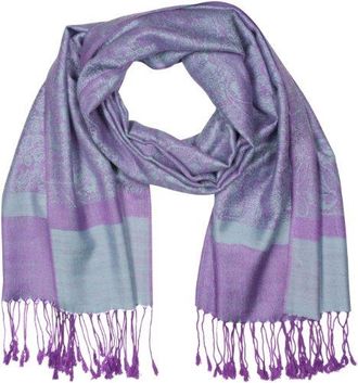 Sakkas 70 x 28 souple Pashmina Feel vari&eacute; Paisley Conception ch&acirc;le/Wrap/Stole - Blue Steel/Violet