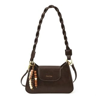 Generic Sac &agrave; bandouli&egrave;re en cuir synth&eacute;tique pour femme avec pendentif pour le travail, le shopping, les voyages au quotidien, jaune, 350.00*220.00*80.00 mm