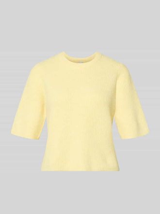 Pieces Boxy Fit T-Shirt aus Rippstrick mit Woll-Anteil Modell SILLY